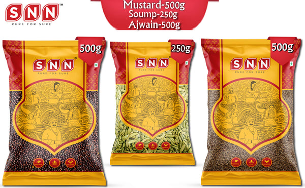 SNN Foods: Explore Our Mustard, Soump and Ajwain Spices Combo